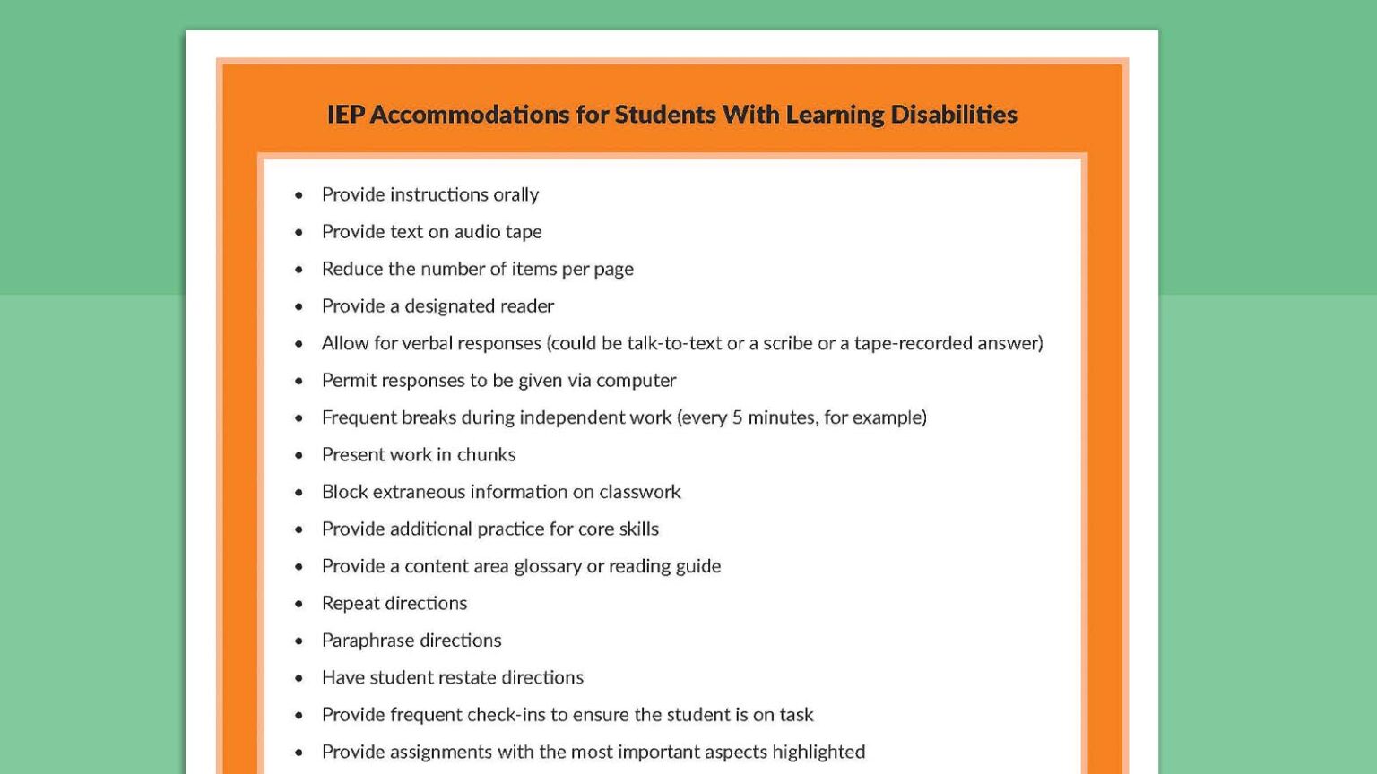 140+ IEP Accommodations Special Ed Teachers Should Bookmark