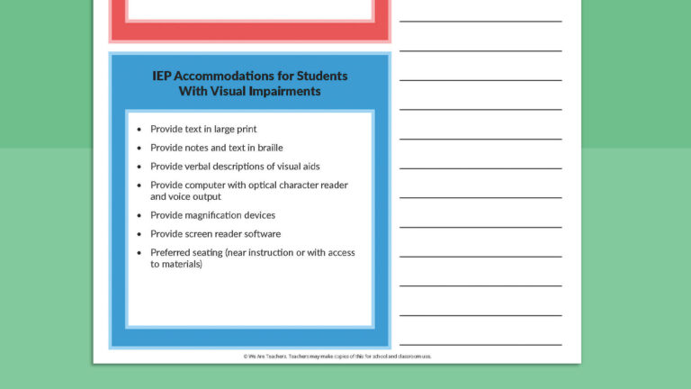 140+ IEP Accommodations Special Ed Teachers Should Bookmark
