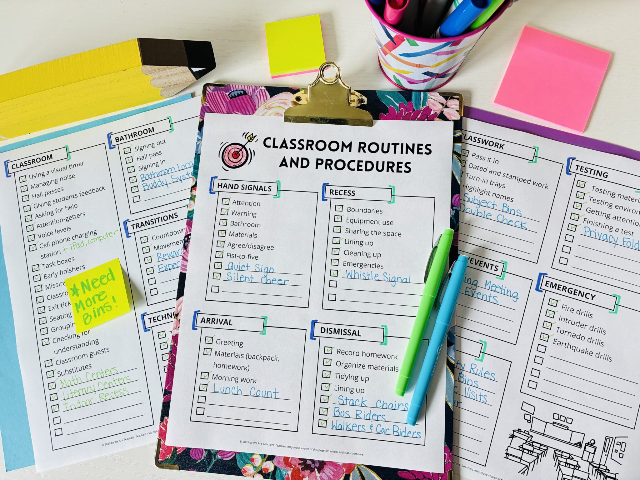 Classroom Routines and Procedures Checklist (Free Printable)