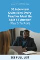 30 Common Teacher Interview Questions and Answers