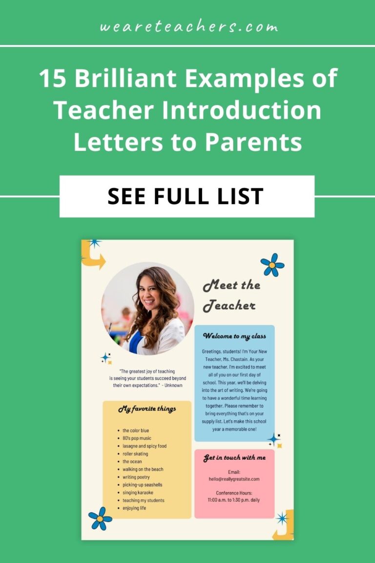 Teacher Introduction Letter to Parents Examples