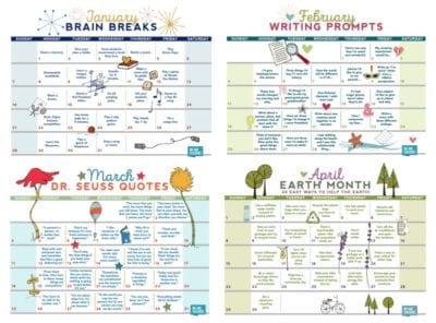 2018 Teacher Calendar - Free Printable for Your Classroom