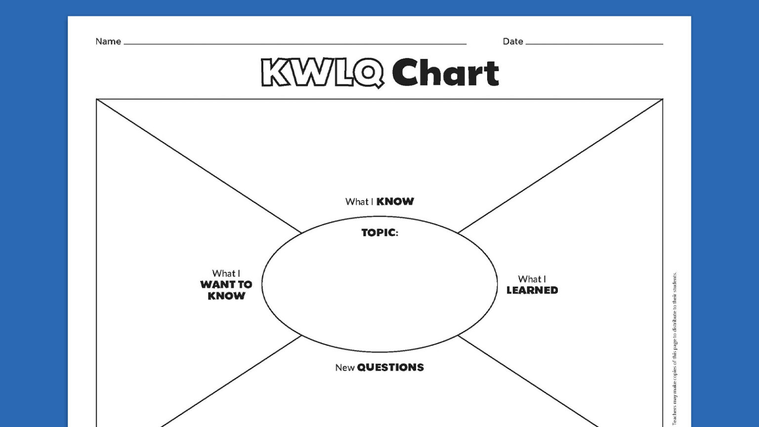 Free KWL Chart Printable Bundle (Includes KWLQ and KWHLAQ)