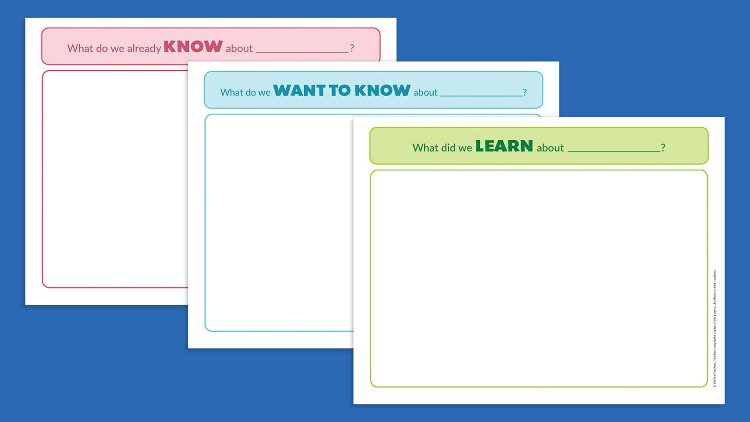 Free KWL Chart Printable Bundle (Includes KWLQ and KWHLAQ)