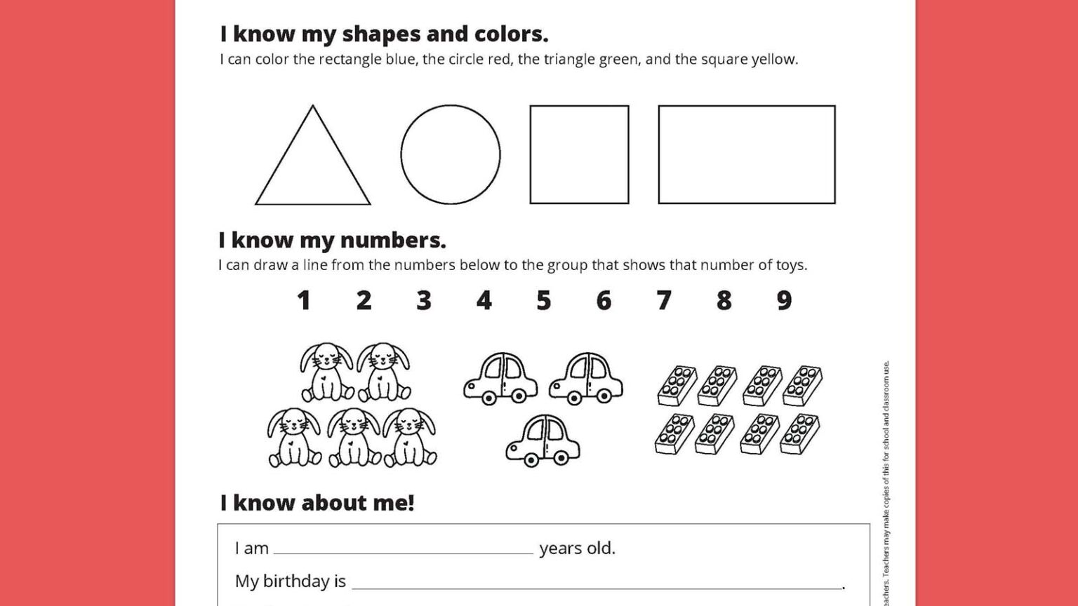 Kindergarten Readiness Checklist (Free Printable)