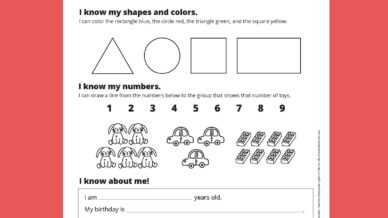 Kindergarten Readiness Checklist (Free Printable)