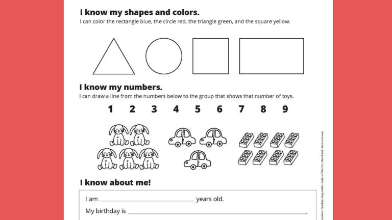 Kindergarten Readiness Checklist (Free Printable)