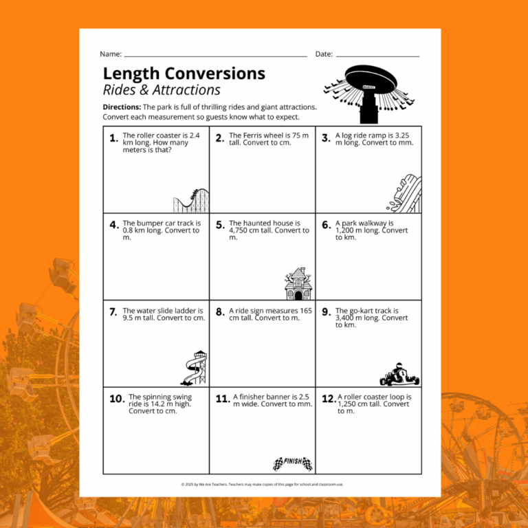 Free Printable Metric Conversion Worksheets - We Are Teachers