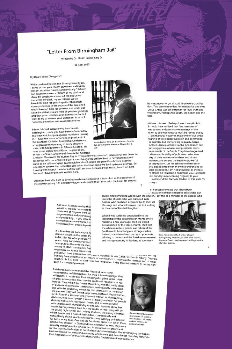 MLK Jr.'s Letter from Birmingham Jail Worksheet Bundle