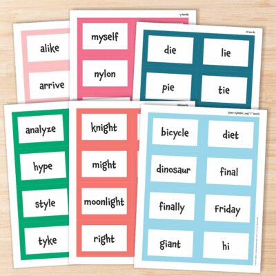 Long 'I' Words (List, Activities, and Free Printables) - Dvonee.com