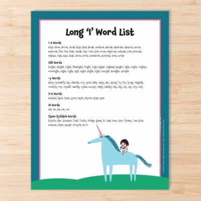 Long 'I' Words (List, Activities, and Free Printables)