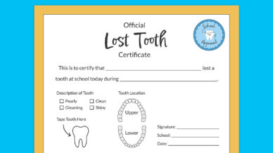 Free Printable Tooth Fairy Letters and Lost Tooth Certificate