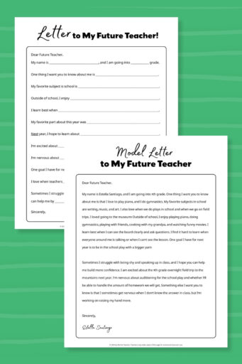 "Letter to My Future Teacher" Free Template Bundle