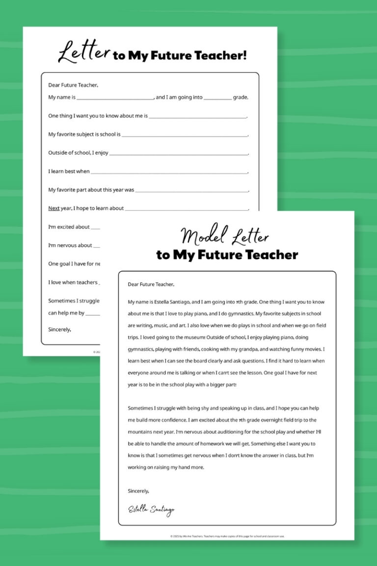 “Letter to My Future Teacher” Free Template Bundle - May 2025