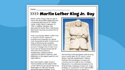 Free Martin Luther King Jr. Worksheets