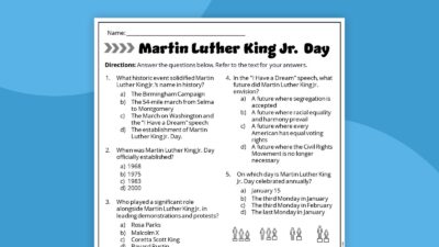 Free Martin Luther King Jr. Worksheets