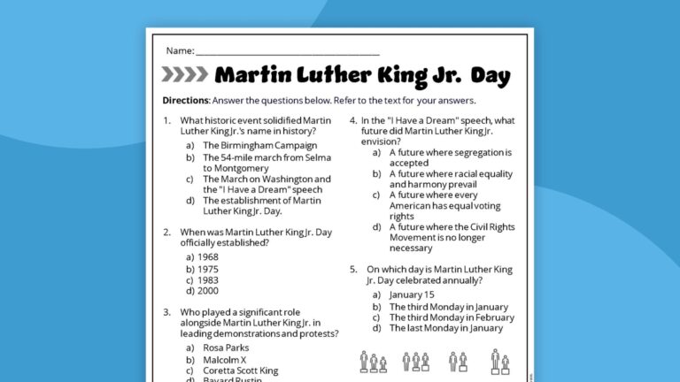 Free Martin Luther King Jr. Worksheets