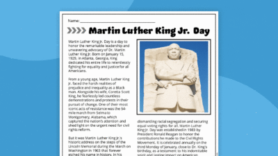 Free Martin Luther King Jr. Worksheets