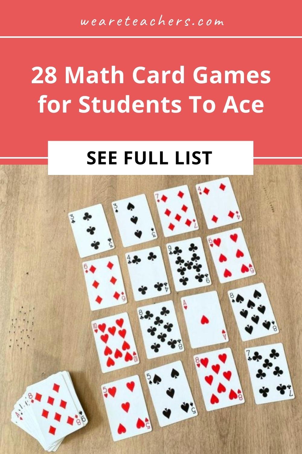 28 Math Card Games That Are Educational and Fun