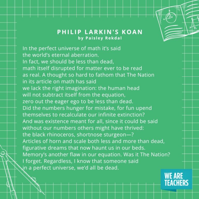 38 Math Poems for Students in All Grade Levels