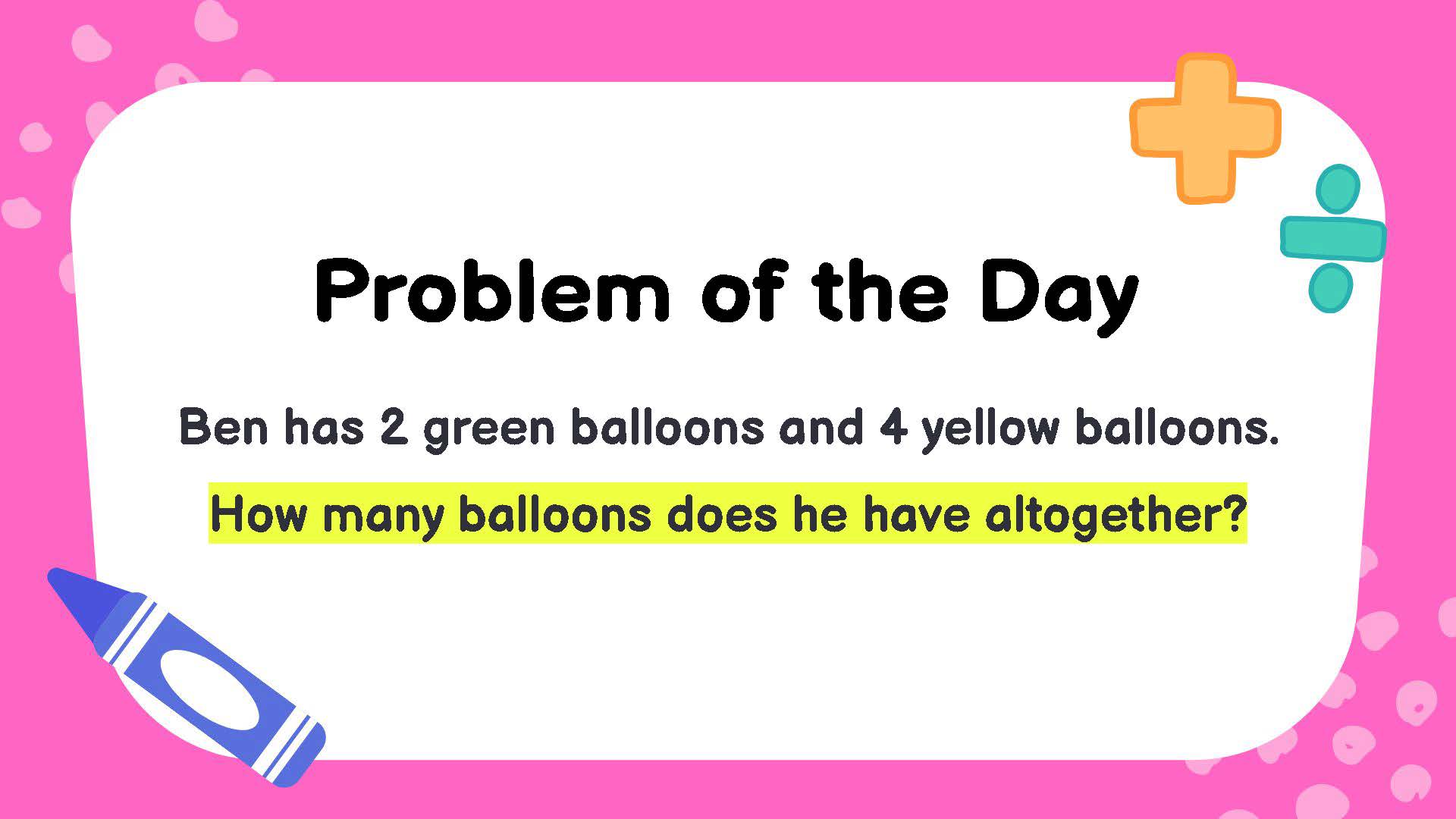 Check Out These 50 First-Grade Math Word Problems of the Day