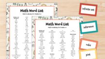 Math Words (Vocabulary List, Teaching Ideas, and Free Printables)