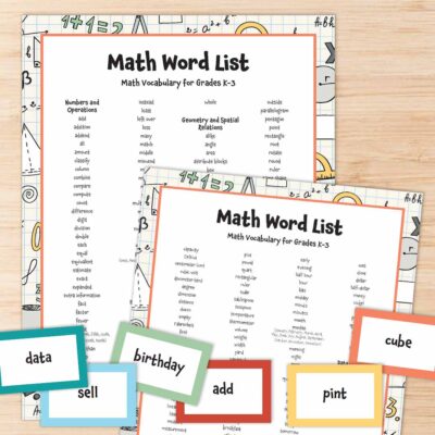 Math Words (Vocabulary List, Teaching Ideas, and Free Printables)