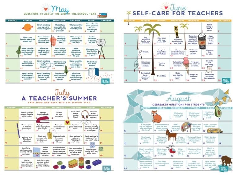 2018 Teacher Calendar - Free Printable for Your Classroom