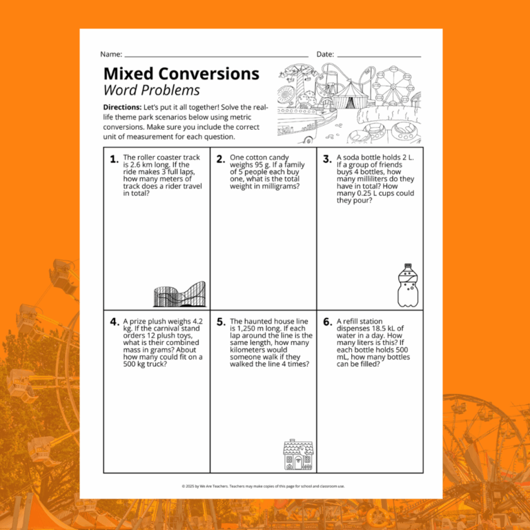 Free Printable Metric Conversion Worksheets - We Are Teachers
