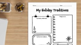 My Holiday Traditions Worksheet: Invite Kids to Write and Share