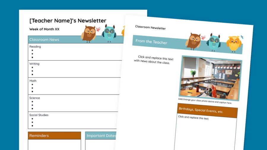 Free Editable Newsletter Template Bundle for Your Classroom