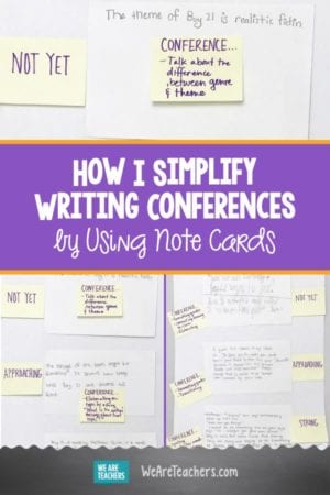 How I Simplify Writing Conferences by Using Note Cards - We Are Teachers