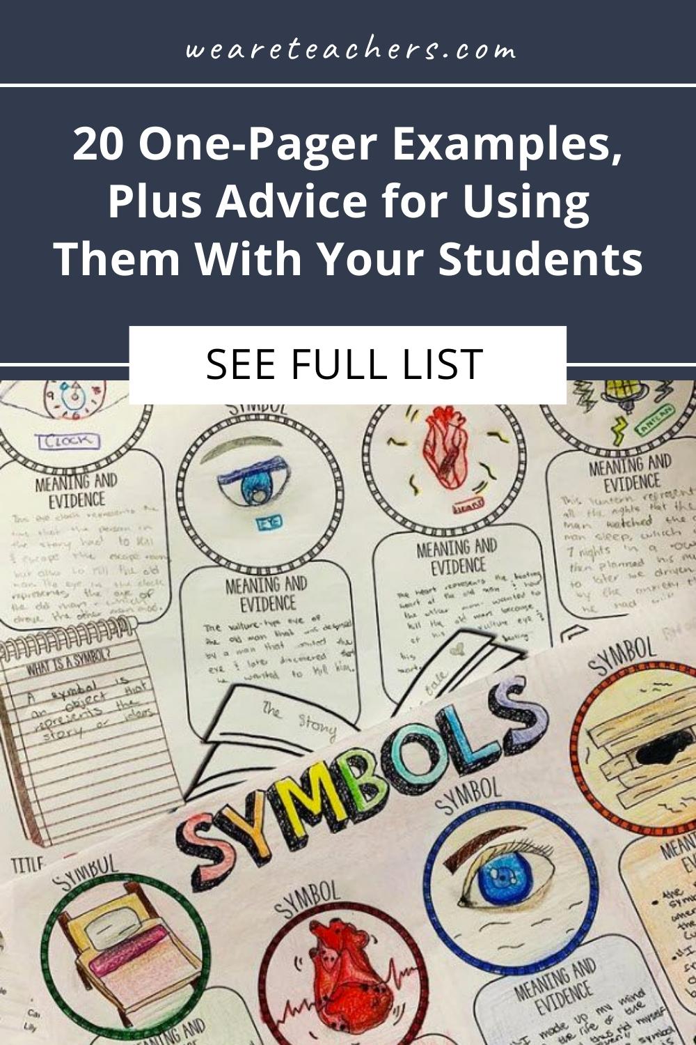 20 One-Pager Examples + Advice for Using Them With Students
