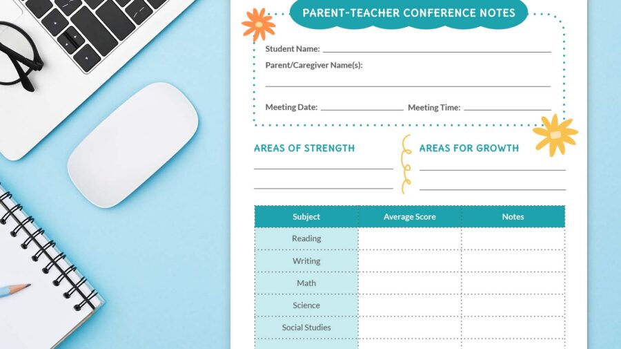 Parent-Teacher Conference Form - Free Customizable Bundle