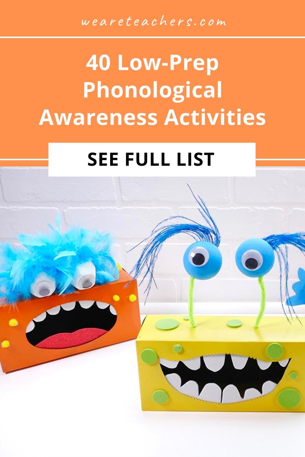 40 Low-Prep Phonological Awareness Activities