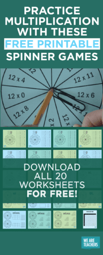 Free Multiplication Games Printable Packet - Spinner Games - WeAreTeachers