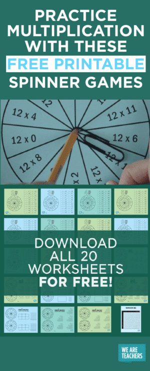 Free Multiplication Games Printable Packet - Spinner Games - WeAreTeachers