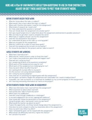 45+ Reflection Questions to Use in the Classroom - WeAreTeachers
