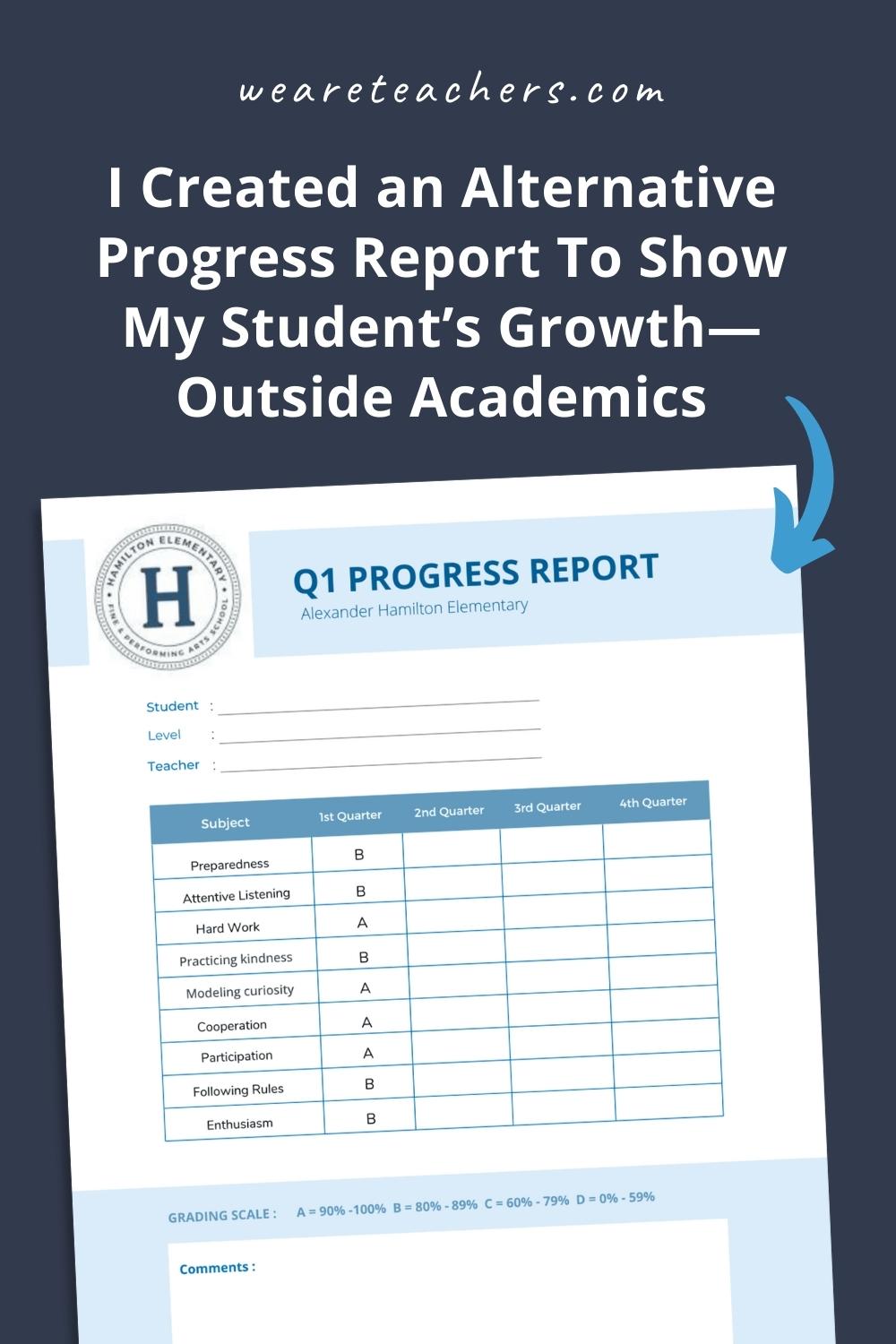 I Created an Alternative Progress Report To Show My Student's Growth