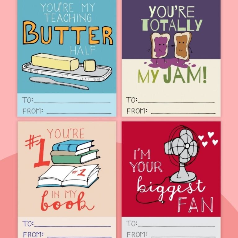 24 Printable Valentines for Your Students and Teacher BFFs