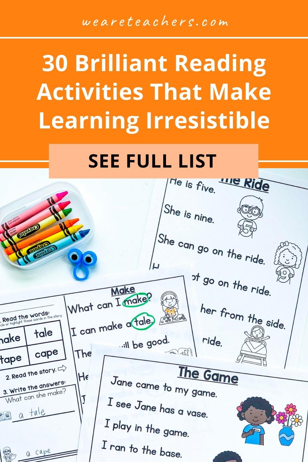 30 Brilliant Reading Activities That Make Learning Irresistible