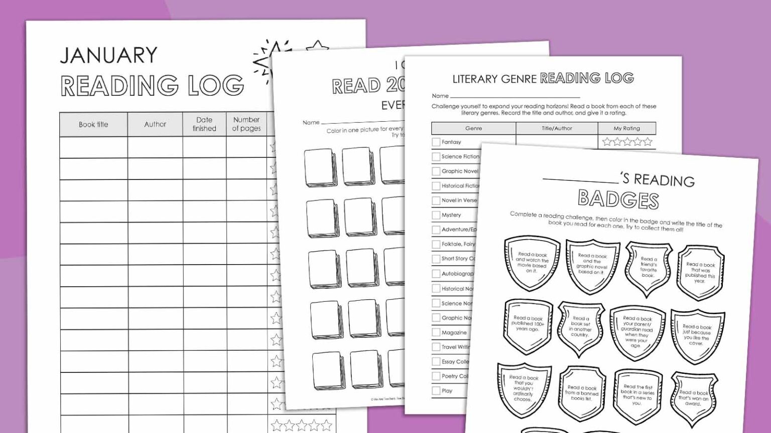 Free Reading Log Printable Bundle To Track Student Achievement