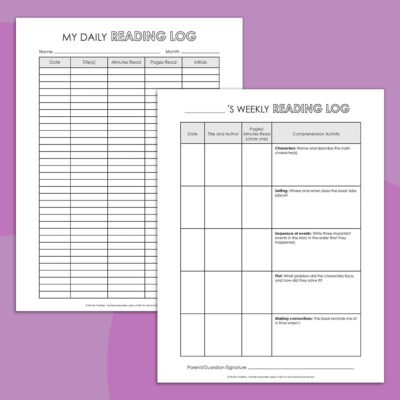 Free Reading Log Printable Bundle To Track Student Achievement