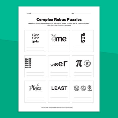 36 Rebus Puzzles With Answers (Free Printable)