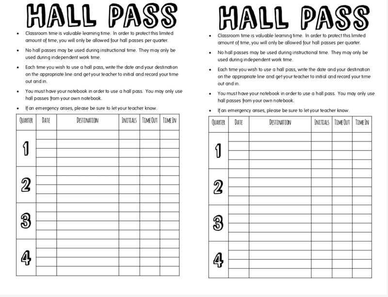 Hall Pass Ideas You'll Want to Steal for Your Classroom