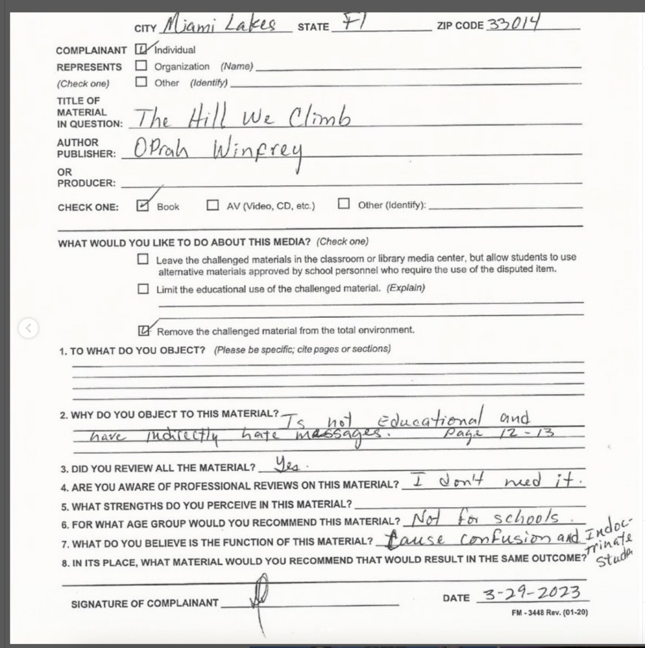 This Parent Complaint About Amanda Gorman's Book Speaks Volumes