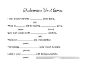 30 Shakespeare Activities and Printables for the Classroom