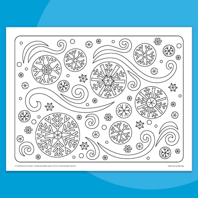 Snowflake Coloring Pages: Free Download - We Are Teachers