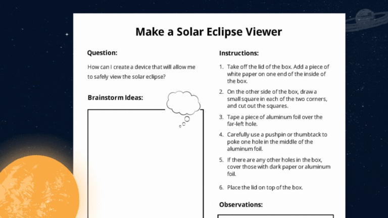 How To Make a Solar Eclipse Viewer (Directions + Free Worksheet)