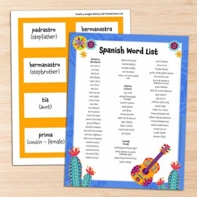 Spanish Vocabulary Words (Free Printable List and Teaching Ideas)